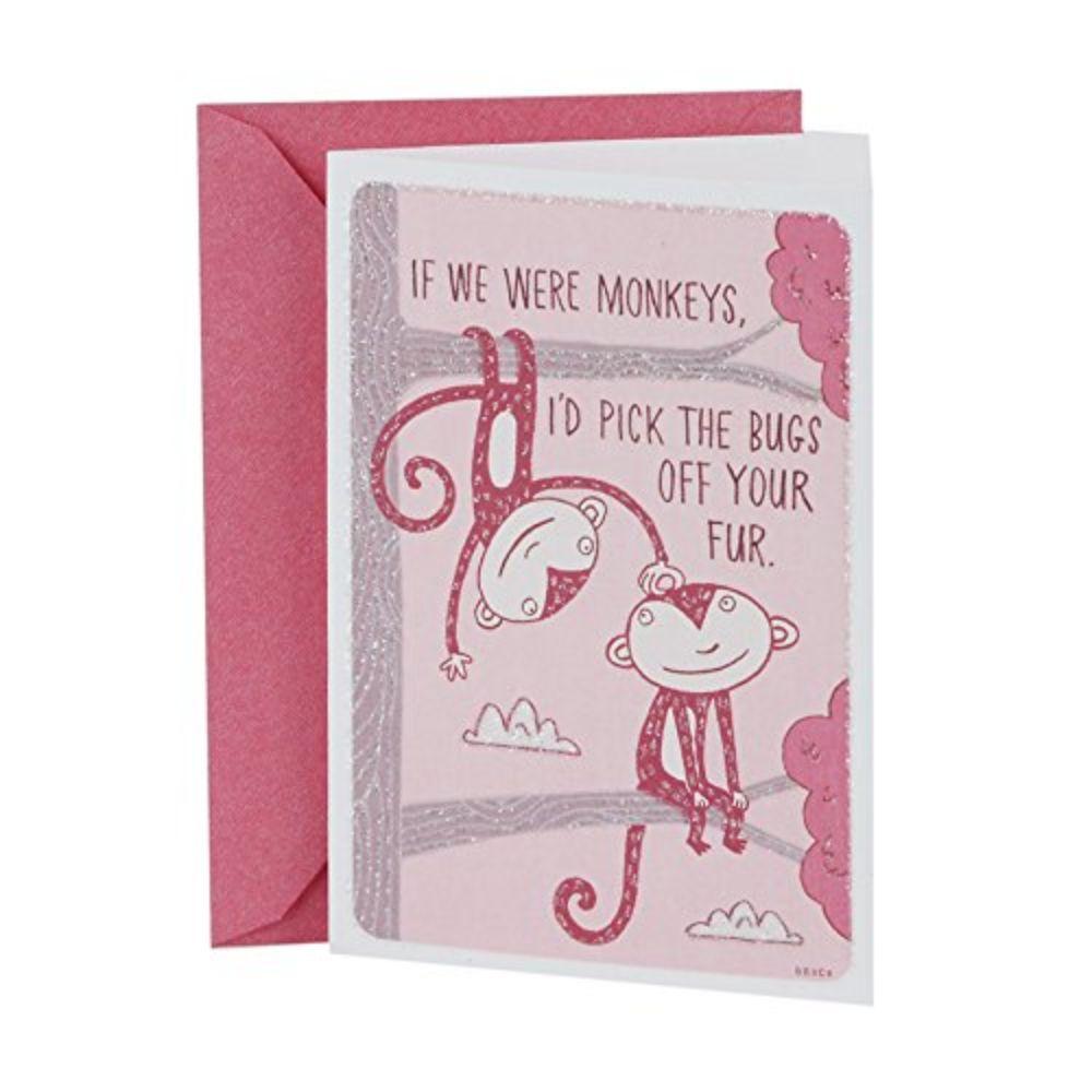 Funny Valentine's Day Card (Monkeys) – sparklingselections
