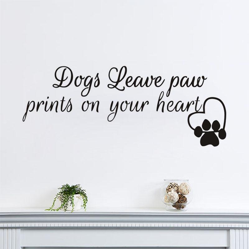 New Home Dogs Leave Paw Prints On Your Heart Wall Sticker ...