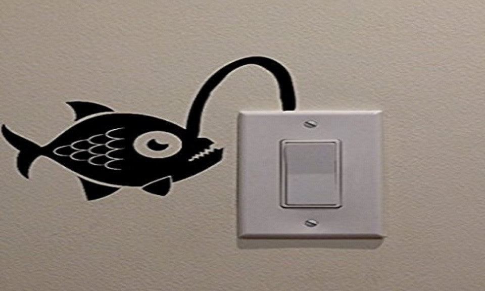 Angler Fish Connected to Light Vinyl Switch Sticker – sparklingselections