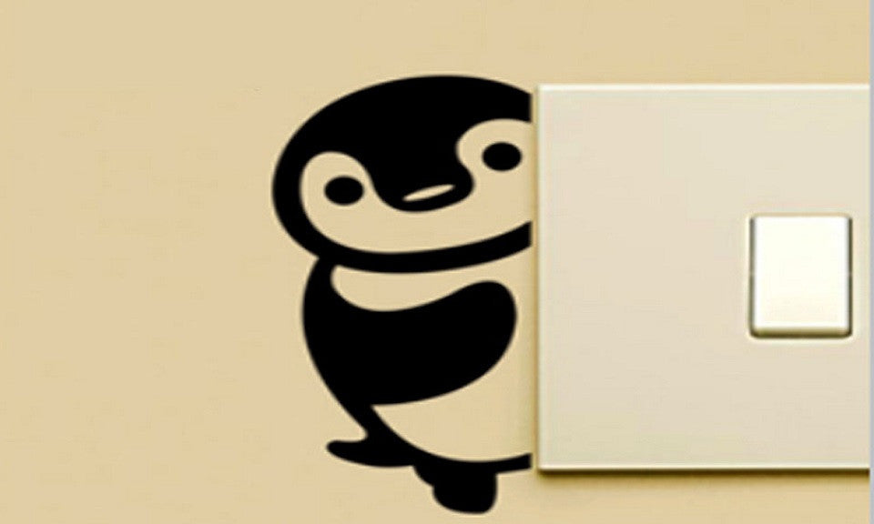 Super Cute Penguin Light Switch Vinyl Wall Decal – sparklingselections
