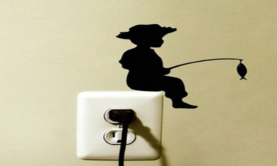 Cute Boy Fishing Fashion Switch Sticker – sparklingselections