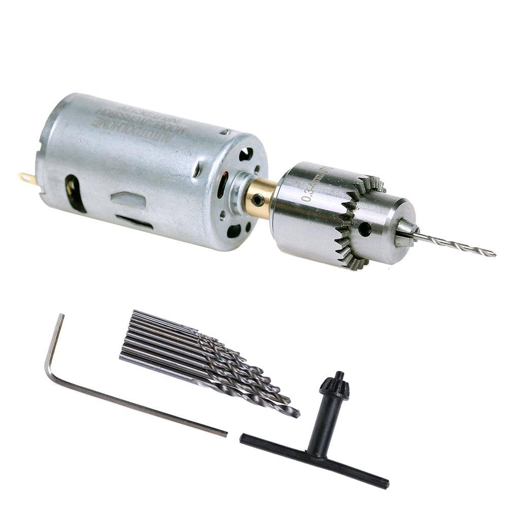 Mini DC 12V Electric Hand Drill Motor PCB Press Drilling Compact Set ...
