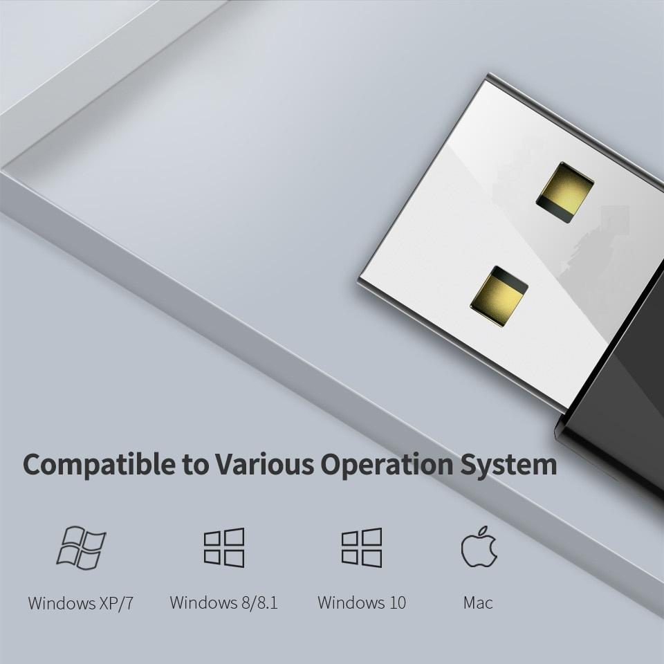 650Mbs USB Wireless 2.4G&5G Wifi Adapter High speed Network Card RTL88 ...