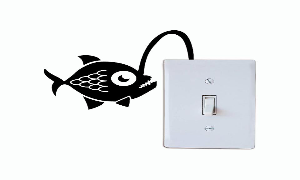 Angler Fish Connected to Light Vinyl Switch Sticker – sparklingselections