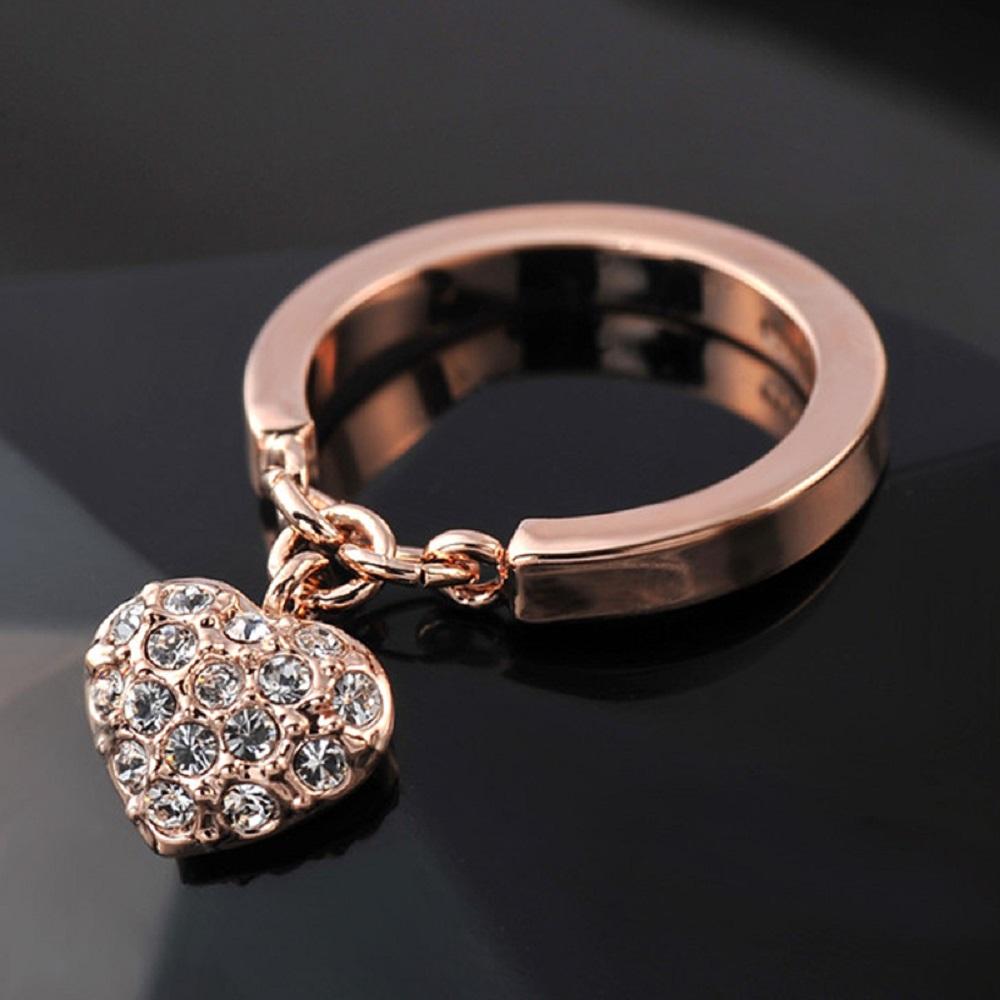 Rose Color Heart Shape Ring For Women – sparklingselections