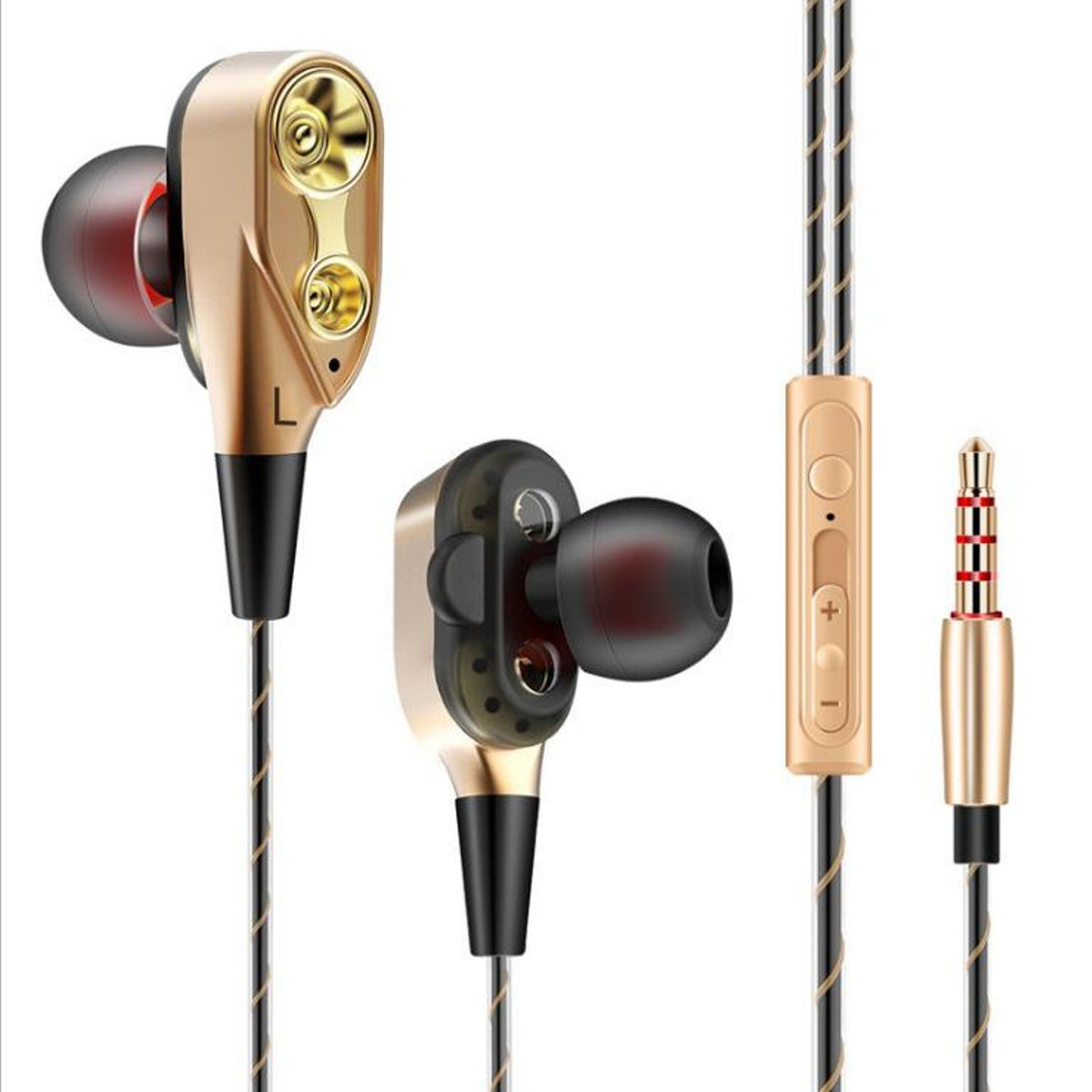 New Double Unit Drive In Ear Earphone Bass Subwoofer Earbuds ...