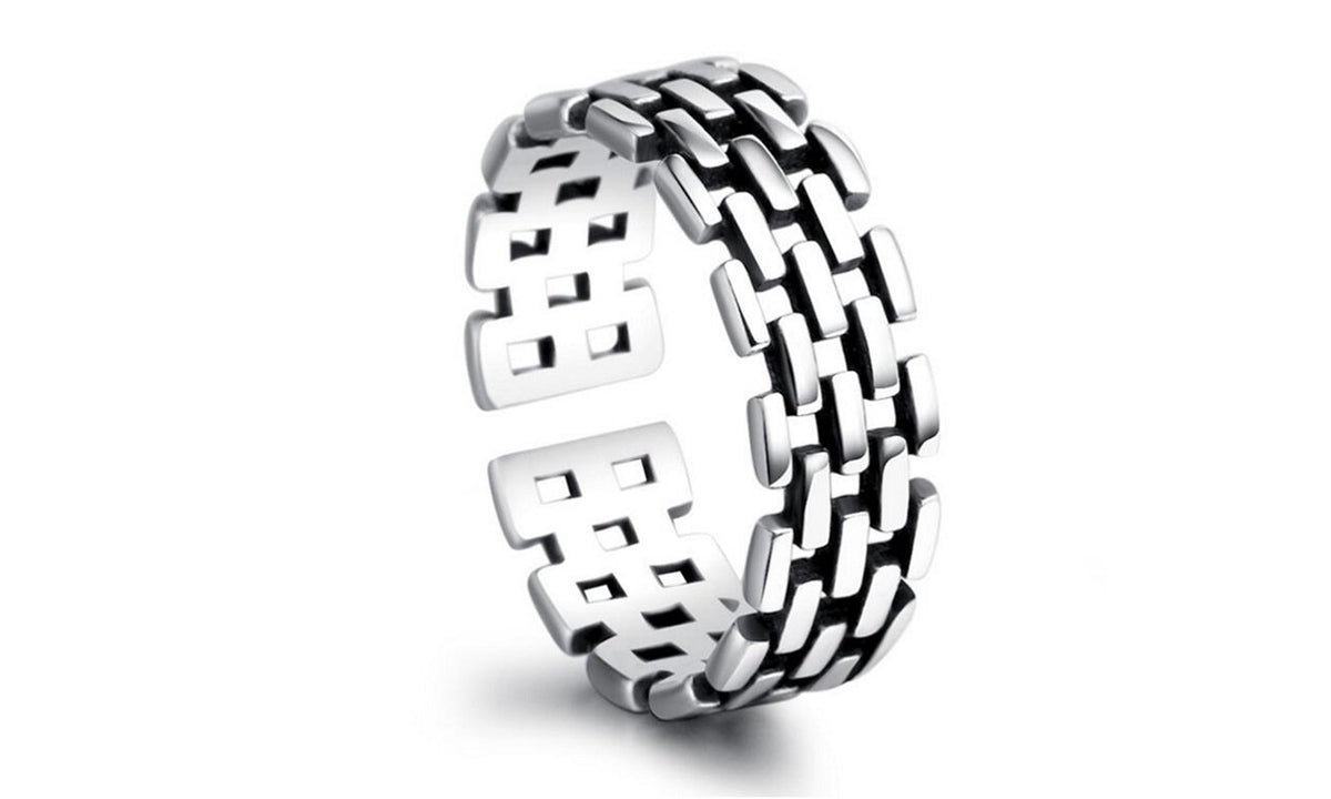 Brick Dance Tail Black Plated Rings – sparklingselections