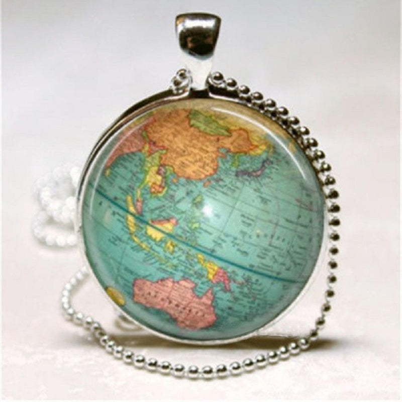 Globe Planet Earth World Map Pendant Necklace – sparklingselections