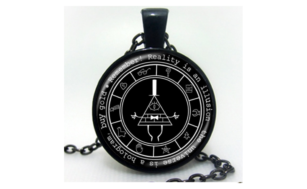 Bill Cipher Wheel Art Handmade Silver Vintage Necklace ...
