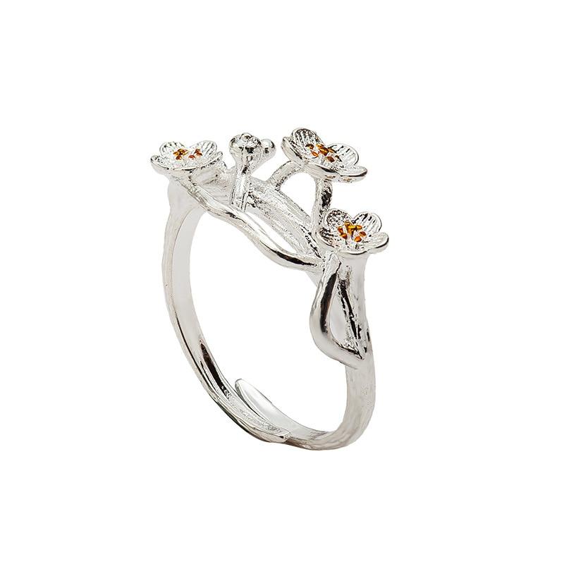 New stylish Cherry Blossom Flower Open Rings – sparklingselections
