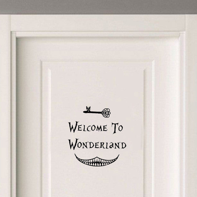 Welcome to Wonderland Vinyl Door wall Sticker – sparklingselections