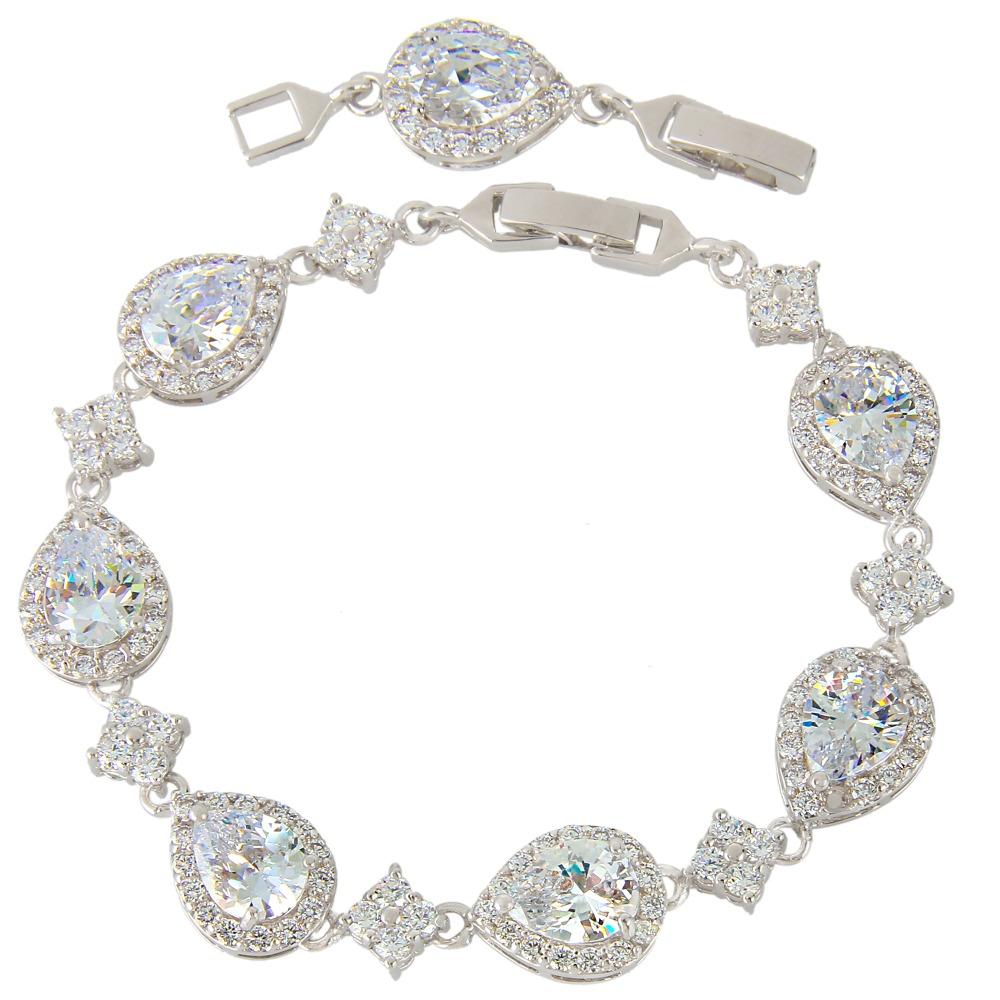 Teardrop Bridal Bracelet – sparklingselections