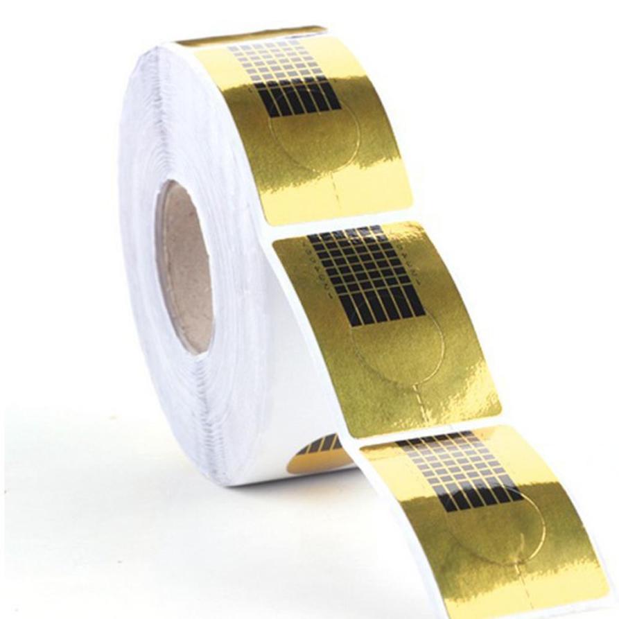 Nail Art Extension Sticker Polish Gel Tips Gold U Shape 100pcs ...