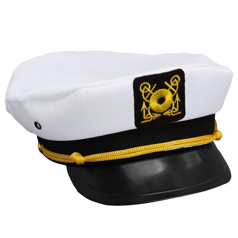 White Adjustable Skipper Sailors Navy Captain Hat – sparklingselections