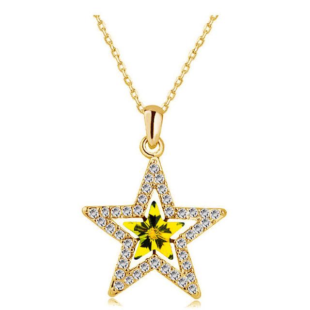 Crystal Moon Star Sky Pendant Necklace – sparklingselections