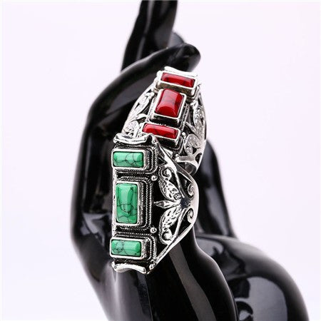 Vintage Luxury Natural Stone Boho Ring For Women – sparklingselections