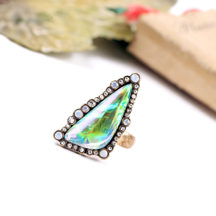 Exquisite Shiny Gradient Color Geometric Rings For Women ...