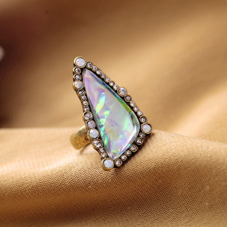 Exquisite Shiny Gradient Color Geometric Rings For Women ...