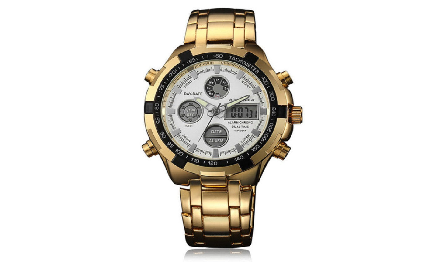 Military LED Digital Clock Full Steel Sports Wrist Watch ...