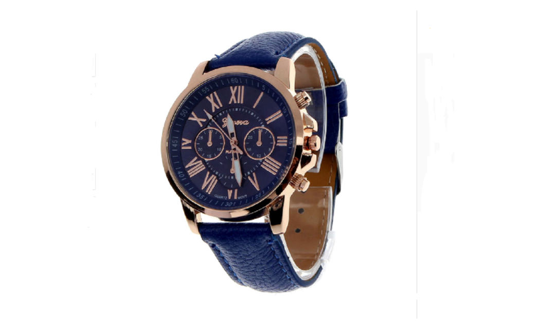 Roman Numerals Faux Leather Analog Quartz Wrist Watch – sparklingselections
