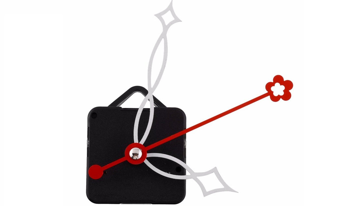 White Red Hands Clock Movement Mechanism Kit – sparklingselections