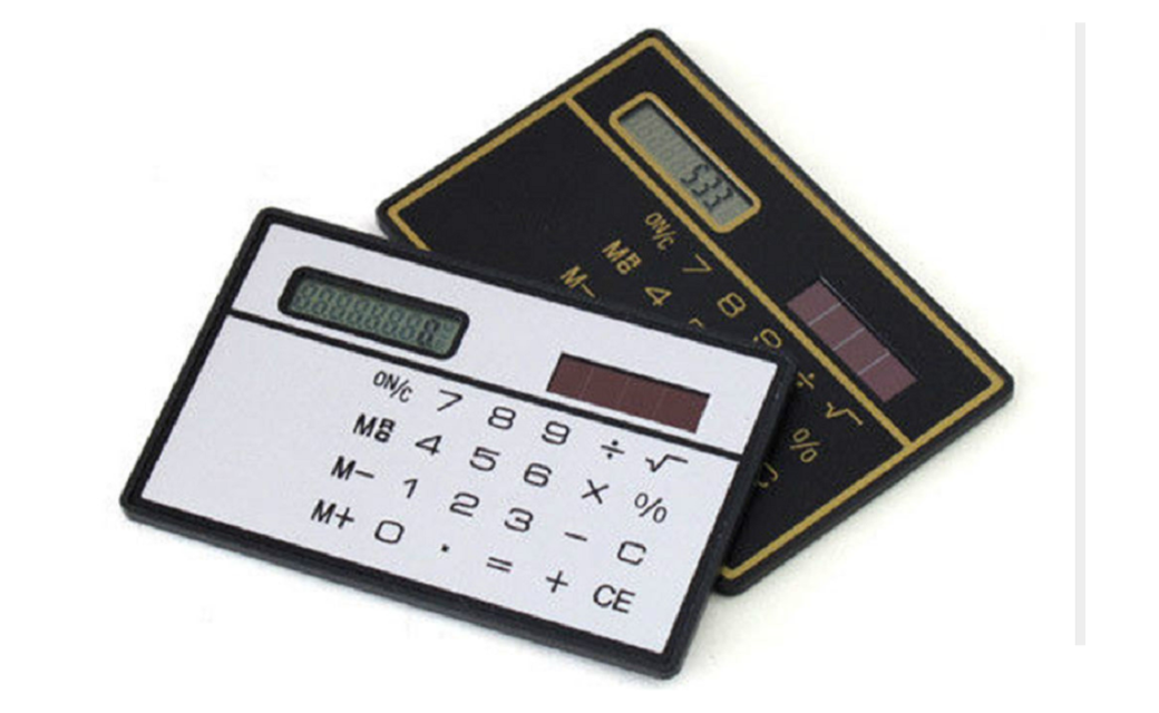 Mini Slim Credit Card Solar Power Pocket Basic 8-Digit Calculator ...