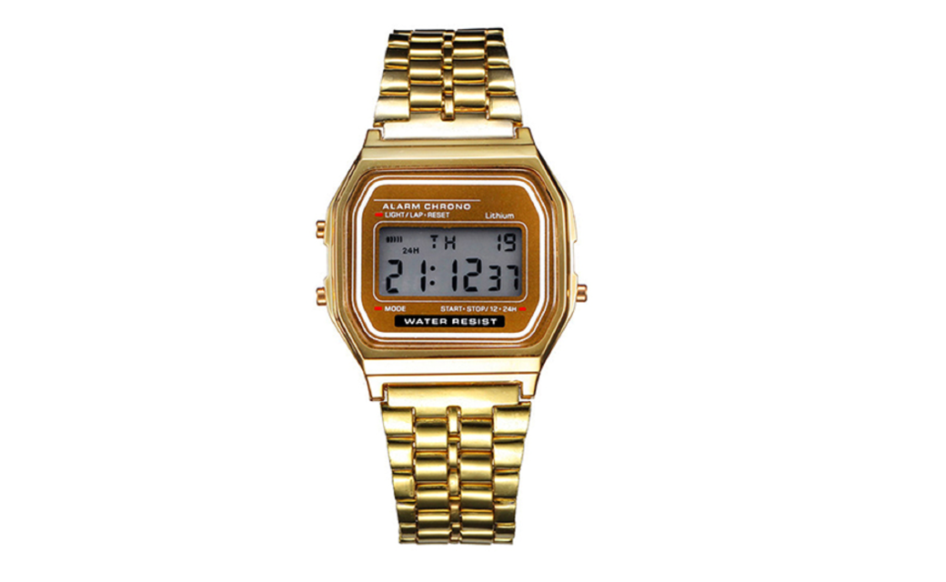 Vintage Stainless Steel LED Digital Alloy Wrist Watch – sparklingselections