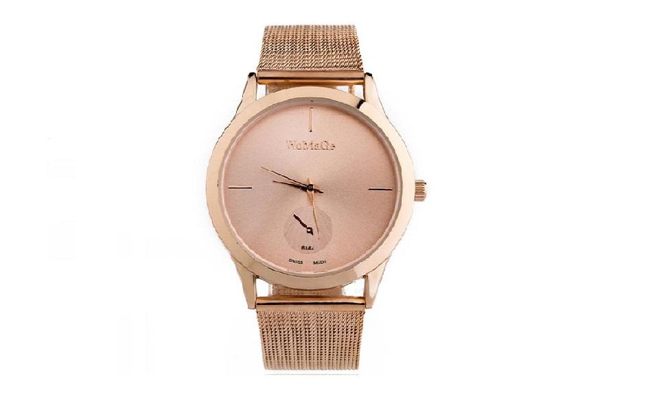 Stainless Steel Band Alloy Belt Quartz Wrist Watch For Women ...